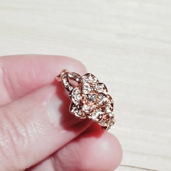 Jewelry | Rose Gold Cz Ring Statement Ring Crystal Ring | Poshmark